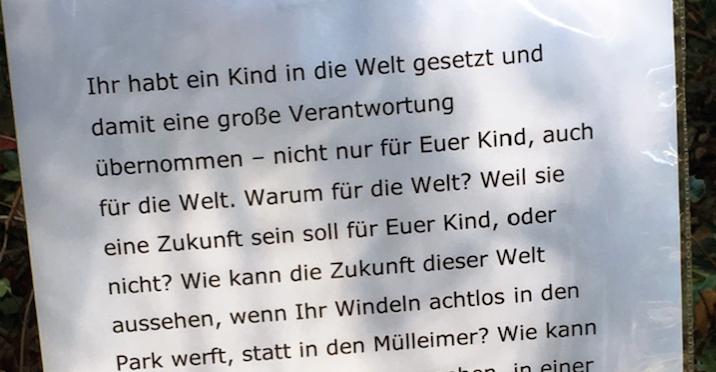 Den Kindern ein Vorbild sein - Haltet die Umwelt sauber:
