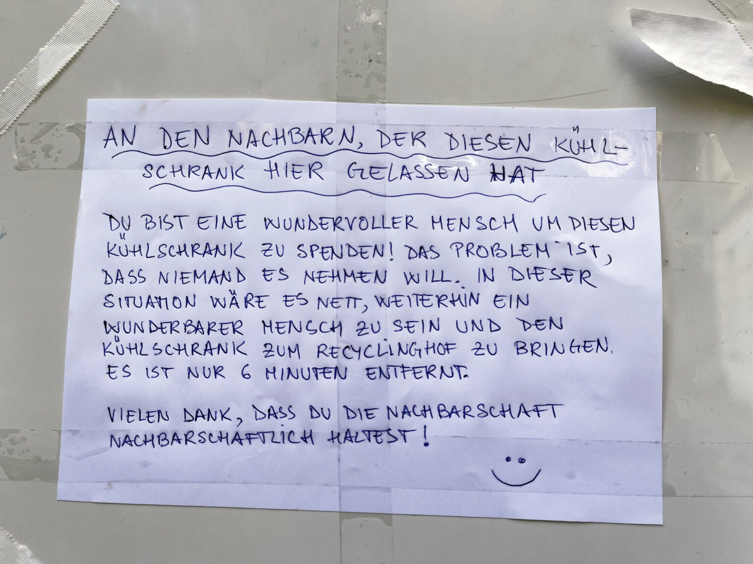 Unerwünschte Spende - Recycling auf die Berliner Art: