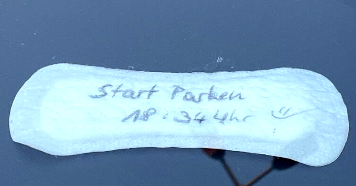 Parkinfo, die schützt?! - Zum Anbinden gab's wohl nichts anderes: